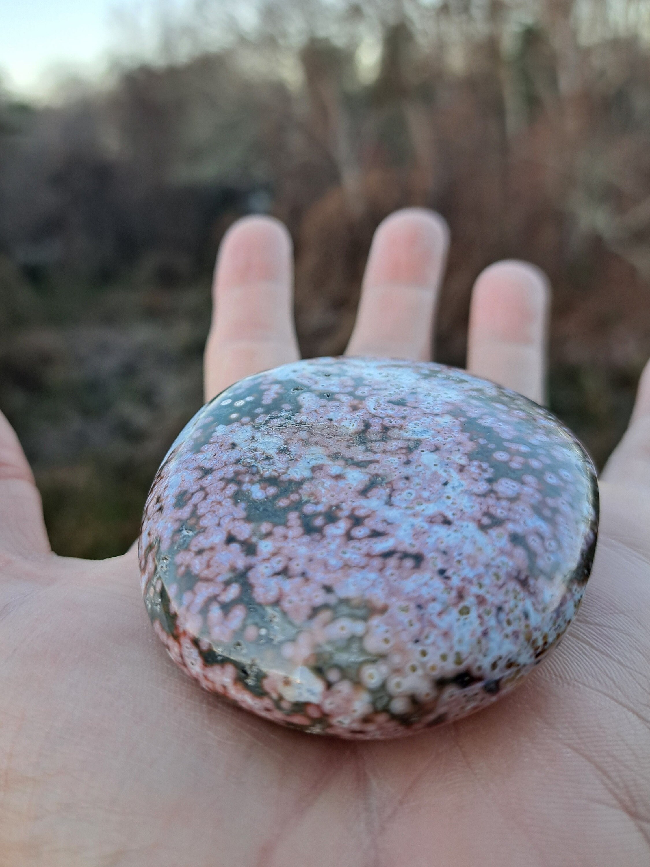 Veinless Ocean Jasper Palm Stone - Etsy