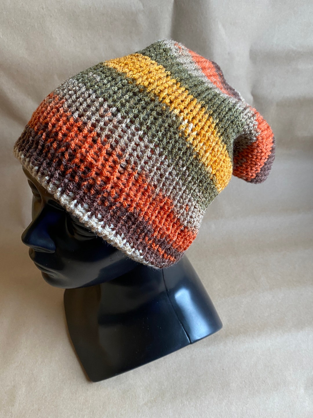 Knitted Double Layered Beanie, Unisex Colorful Skullcap - Etsy