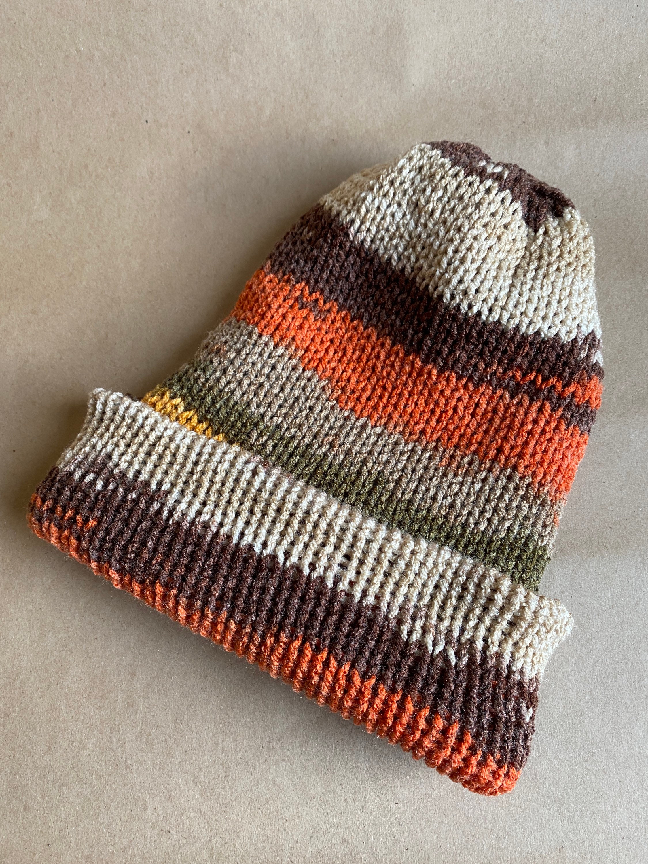 Knitted Double Layered Beanie, Unisex Colorful Skullcap - Etsy