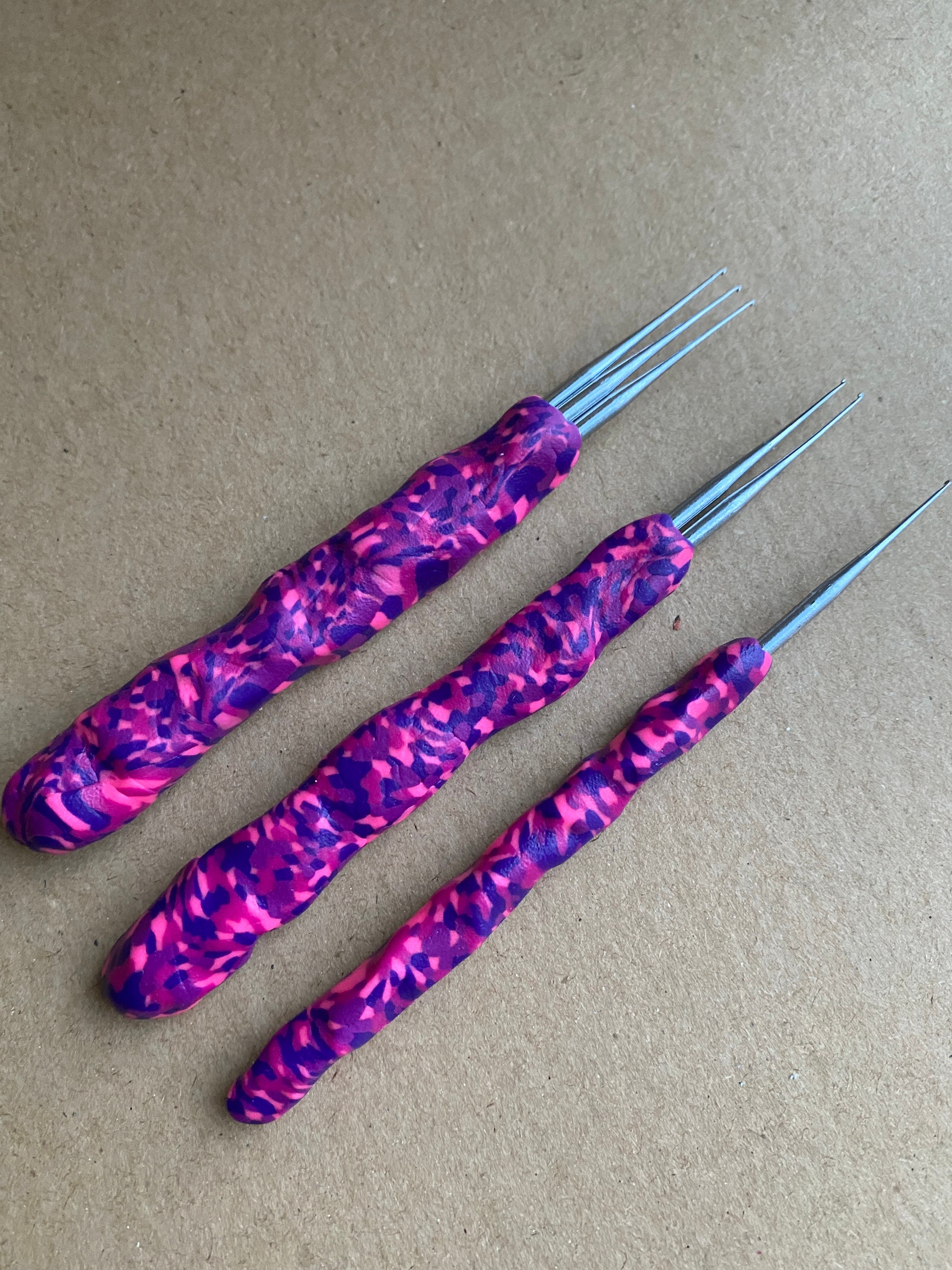 SET of 3 Dreadlock Crochet Tools 0,5 Mm, Unique Design, Needle for ...