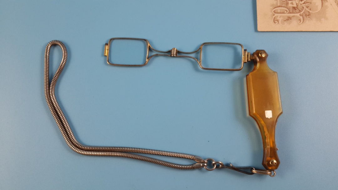 Antique Collectible Lorgnette Chain Bakelite Reading Glasses France ...