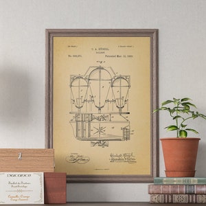 Balloon Patent Poster, Vintage Wall Art, Famous Patents, Aviator ...