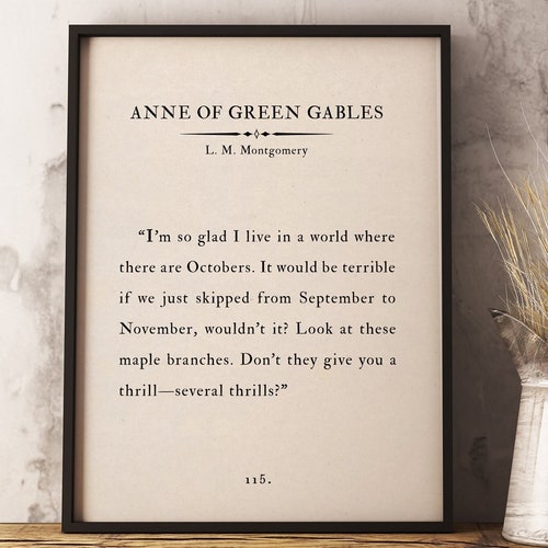 Anne of Green Gables Farmhouse Wall Art Print Gifts - Etsy