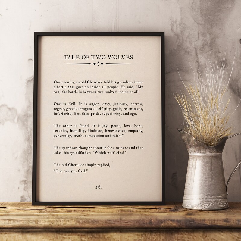 The Two Wolves Art - Etsy