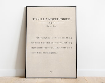 To Kill a Mockingbird Book Page Quote Print Classic American - Etsy