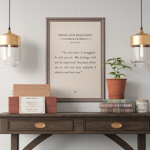 Pride and Prejudice Quote Print, Jane Austen Wall Art (digital Download ...