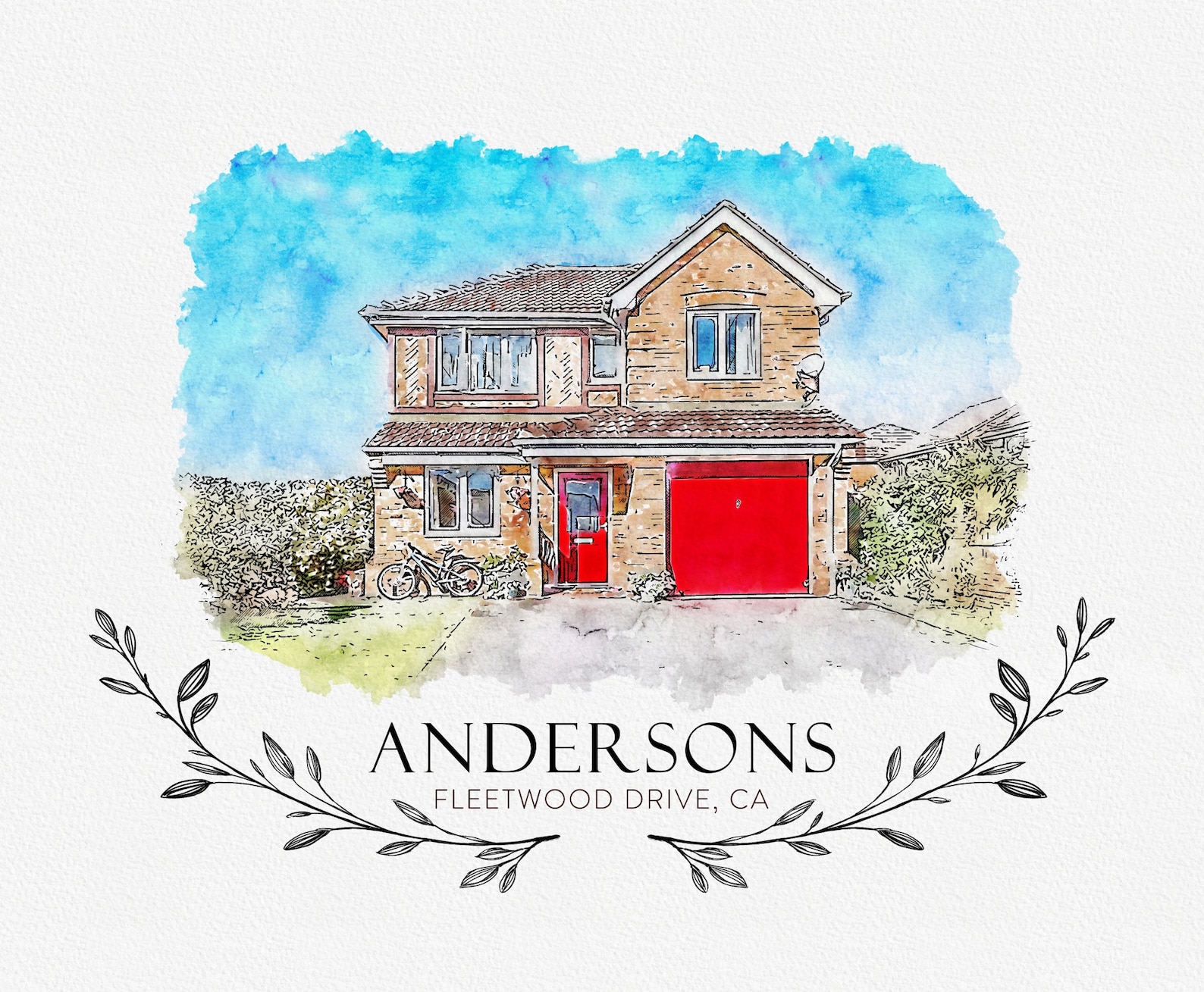 Custom Watercolour Home Portrait Personalized House Portrait - Etsy