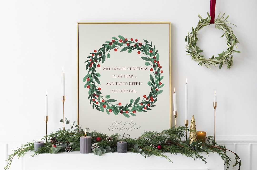 A Christmas Carol Poster Quote, Charles Dickens, Christmas Printable ...