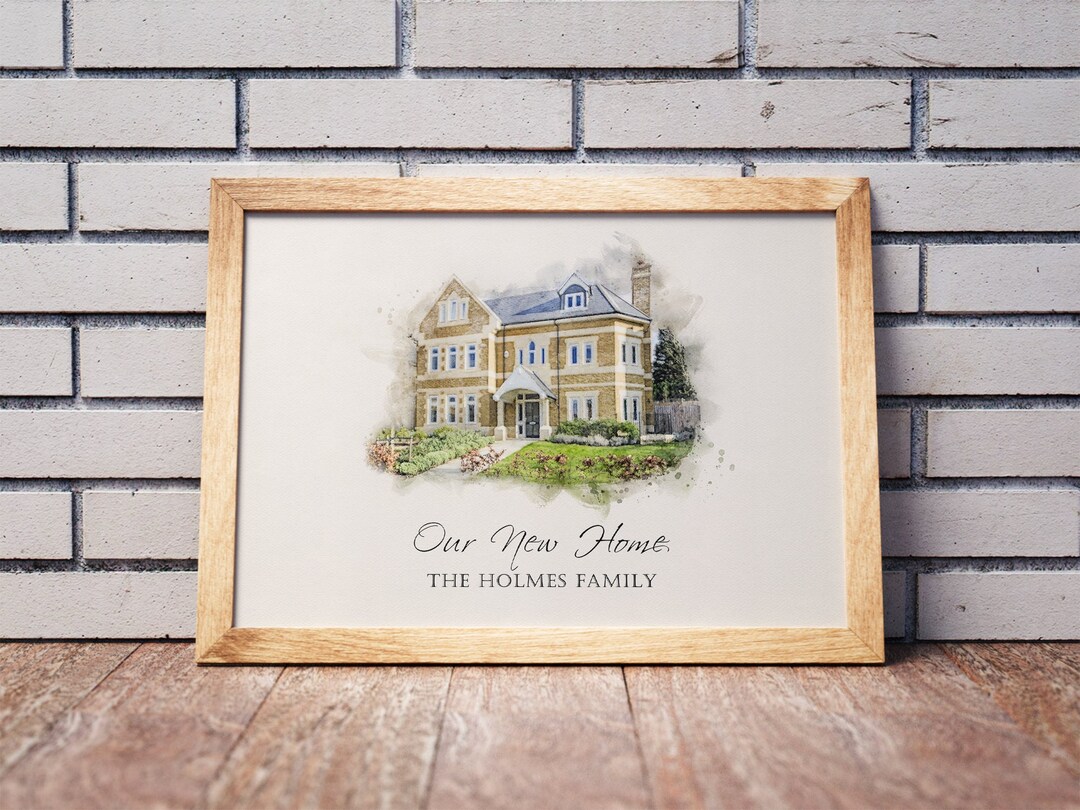 Custom Home Painting, Personalized House Portrait From Photo Sketch ...