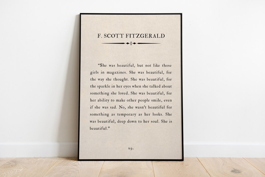 F. Scott Fitzgerald Quote Print – Inner Beauty (digital Download) - Etsy
