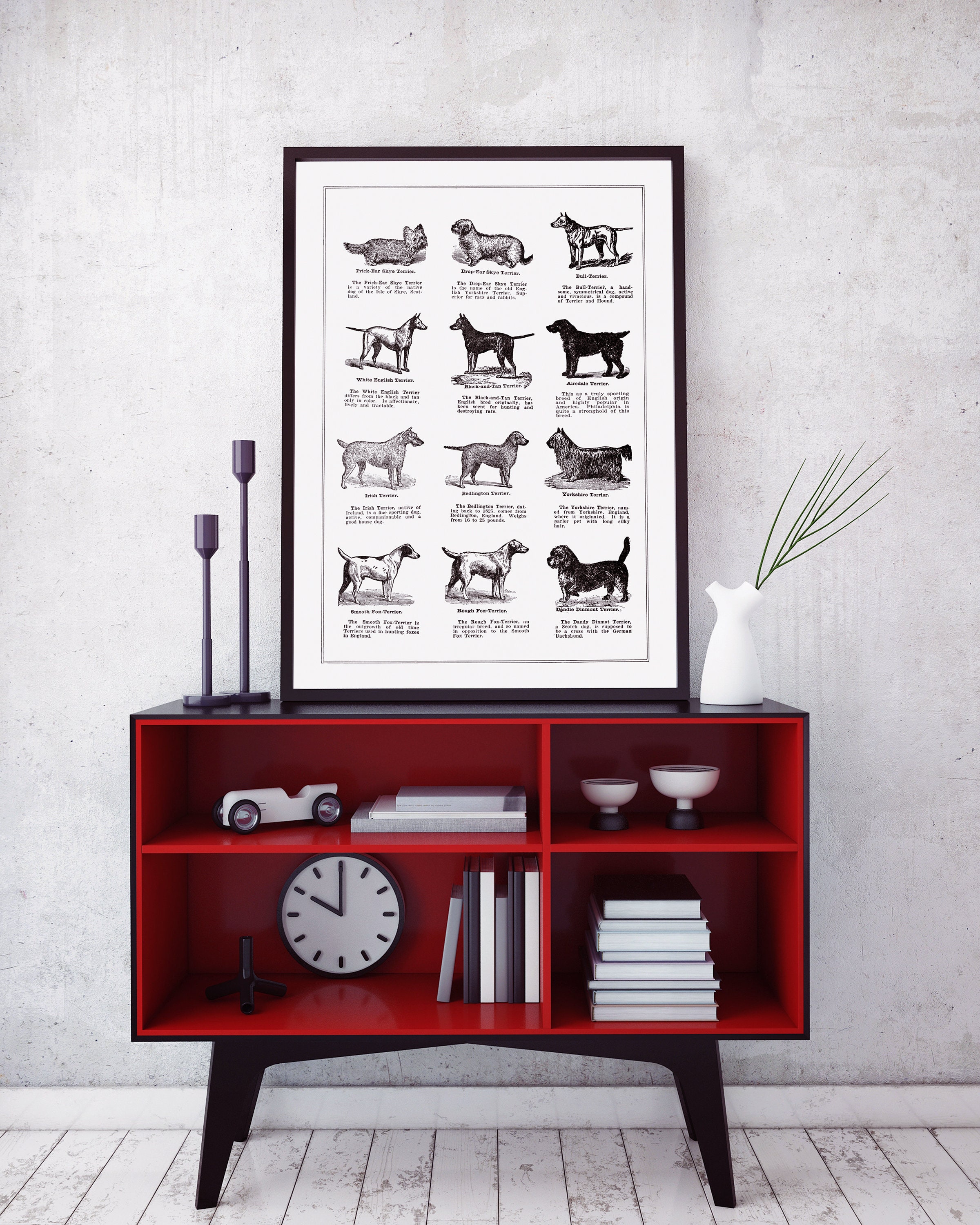 Dog Breeds Chart II Vintage Poster Dog Wall Art Dog Breeds - Etsy
