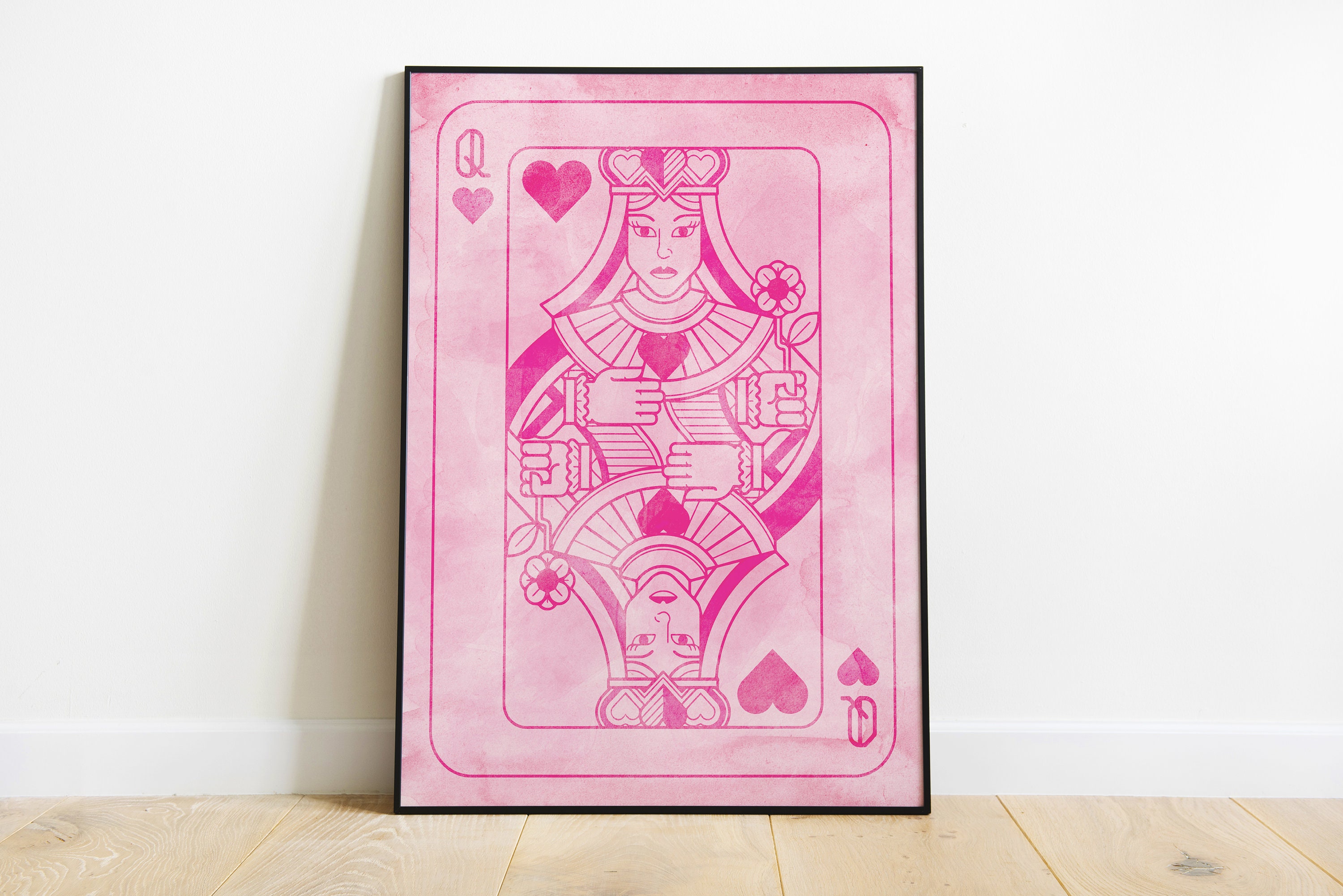 Queen of Hearts, Playing Cards Poster, Hot Pink Spring sold by Rianon ...