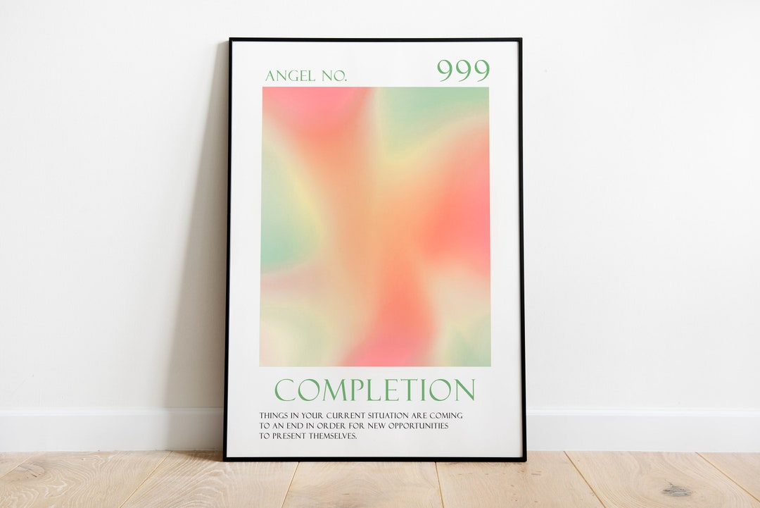 Angel Number 999, Aura Posters, Completion Number, Angel Poster ...