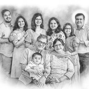 Memorial Family Portrait, Merging People From Separate Photos, Pastels ...