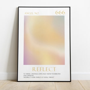 Angel Numbers 444, 555, 666, Set of 3 Aura Posters, Angel Number Poster ...