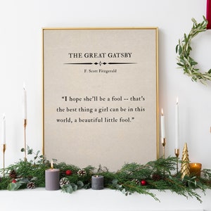 The Great Gatsby Quote Print - Inspirational Wall Art From Francis ...
