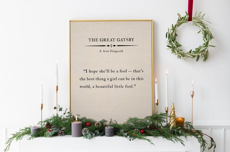 The Great Gatsby Quote Print - Inspirational Wall Art From Francis ...