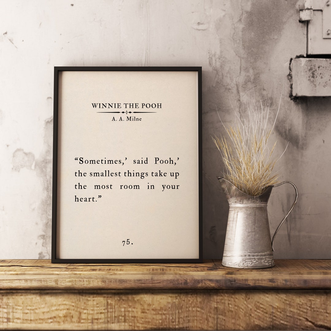 Winnie the Pooh, A.A. Milne Quote, Inspirational Wall Art, Famous Love ...