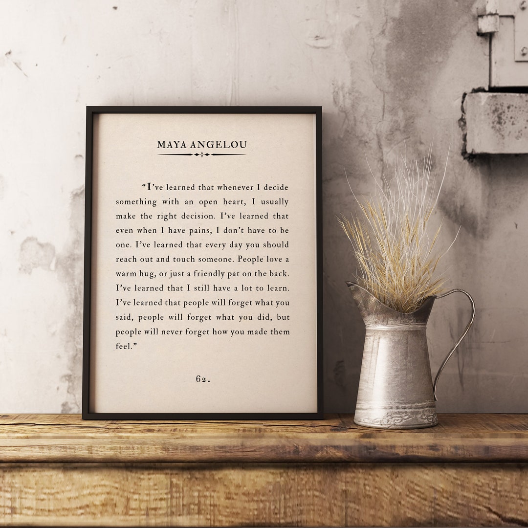 Maya Angelou Quote Print, Inspirational Motivational Print, Custom Text ...