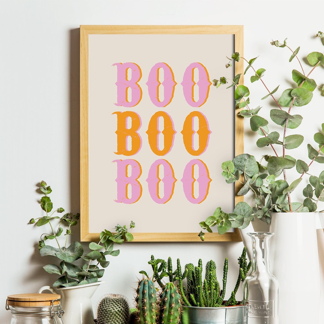 Boo Boo Boo Wall Art Halloween Print Boho Poster Hippie Print vintage ...