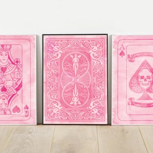 Pink Ace of Spades, Playing Cards Poster, Hot Pink, Rock and Roll Bar ...