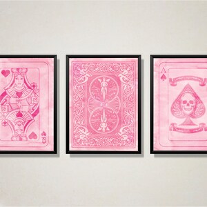 Pink Ace of Spades, Playing Cards Poster, Hot Pink, Rock and Roll Bar ...