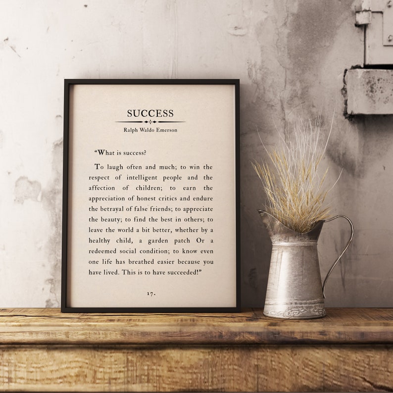 Ralph Waldo Emerson Poem Print, Success Quote Wall Art (digital ...