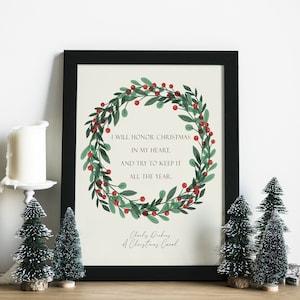 A Christmas Carol Poster Quote, Charles Dickens, Christmas Printable ...