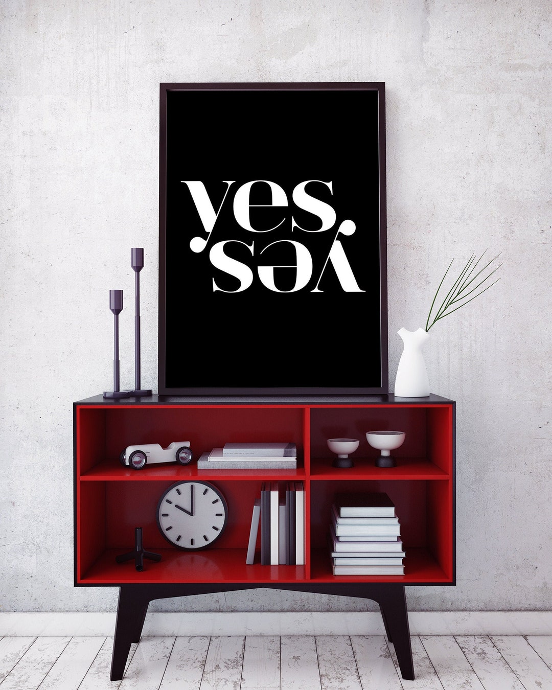 YES YES Quote Print, Scandinavian Modern Art (digital Download) - Etsy