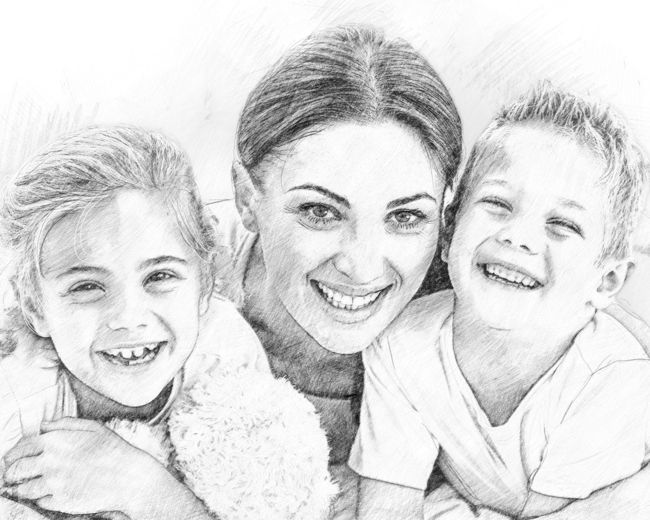 Mothers Day Portrait Custom Digital Hand Drawn Mother Portrait - Etsy UK