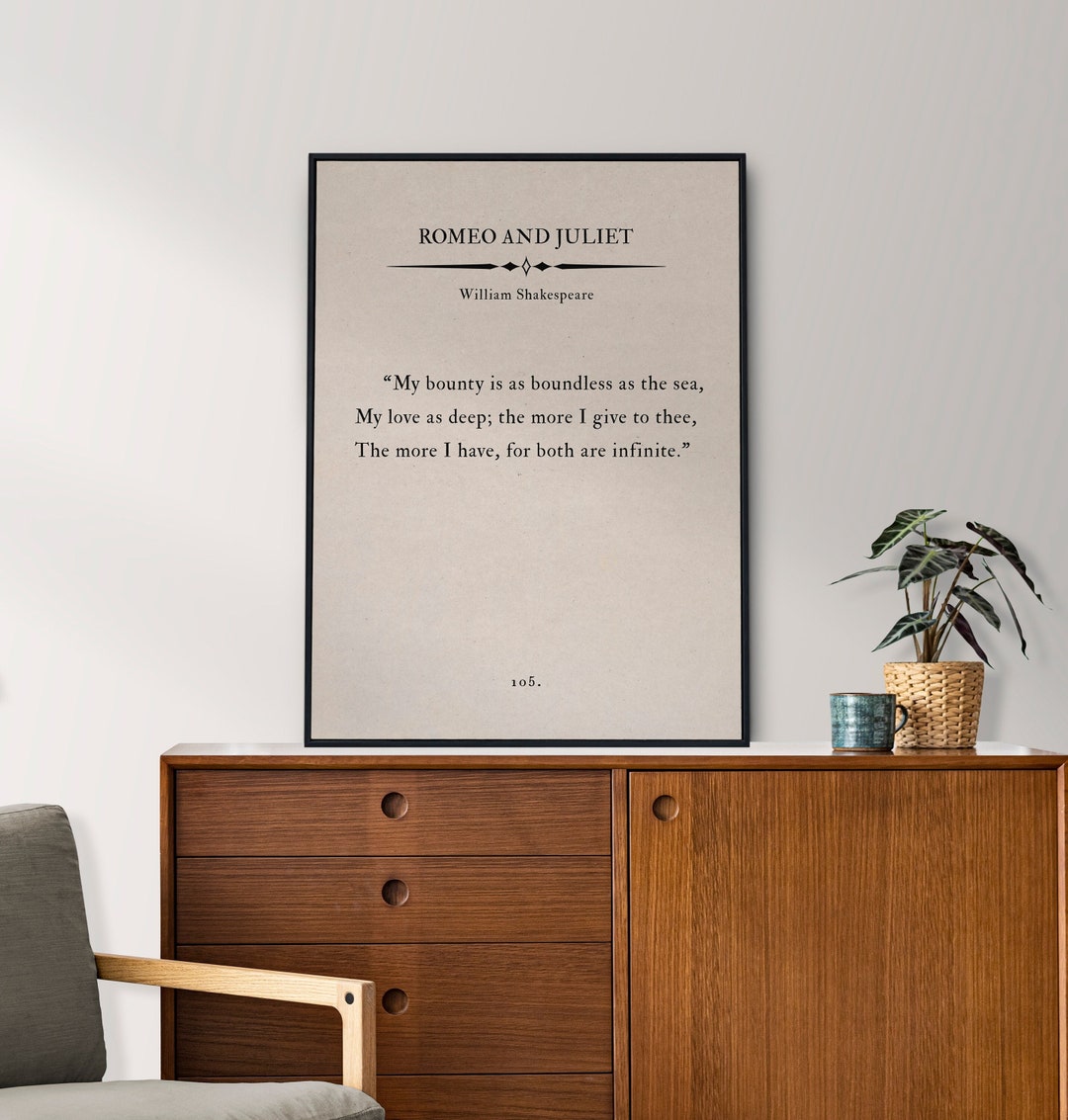 William Shakespeare - Romeo and Juliet, Inspirational Literature Quote ...