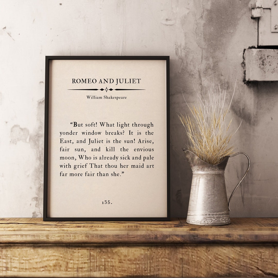 William Shakespeare Quote, Romeo and Juliet, Quote Wall Art, Famous ...