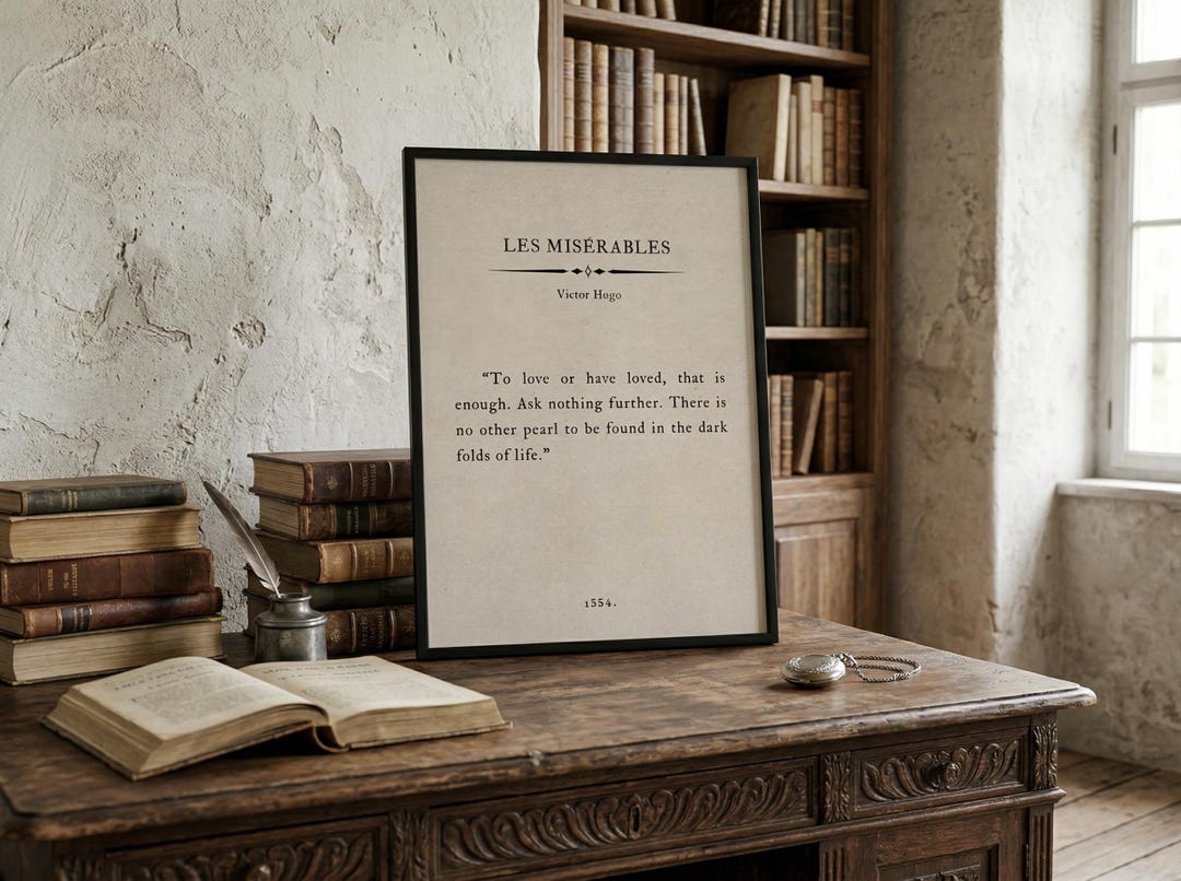 Les Misérables Vintage Quote Art | Victor Hugo Quote Print | Literary ...