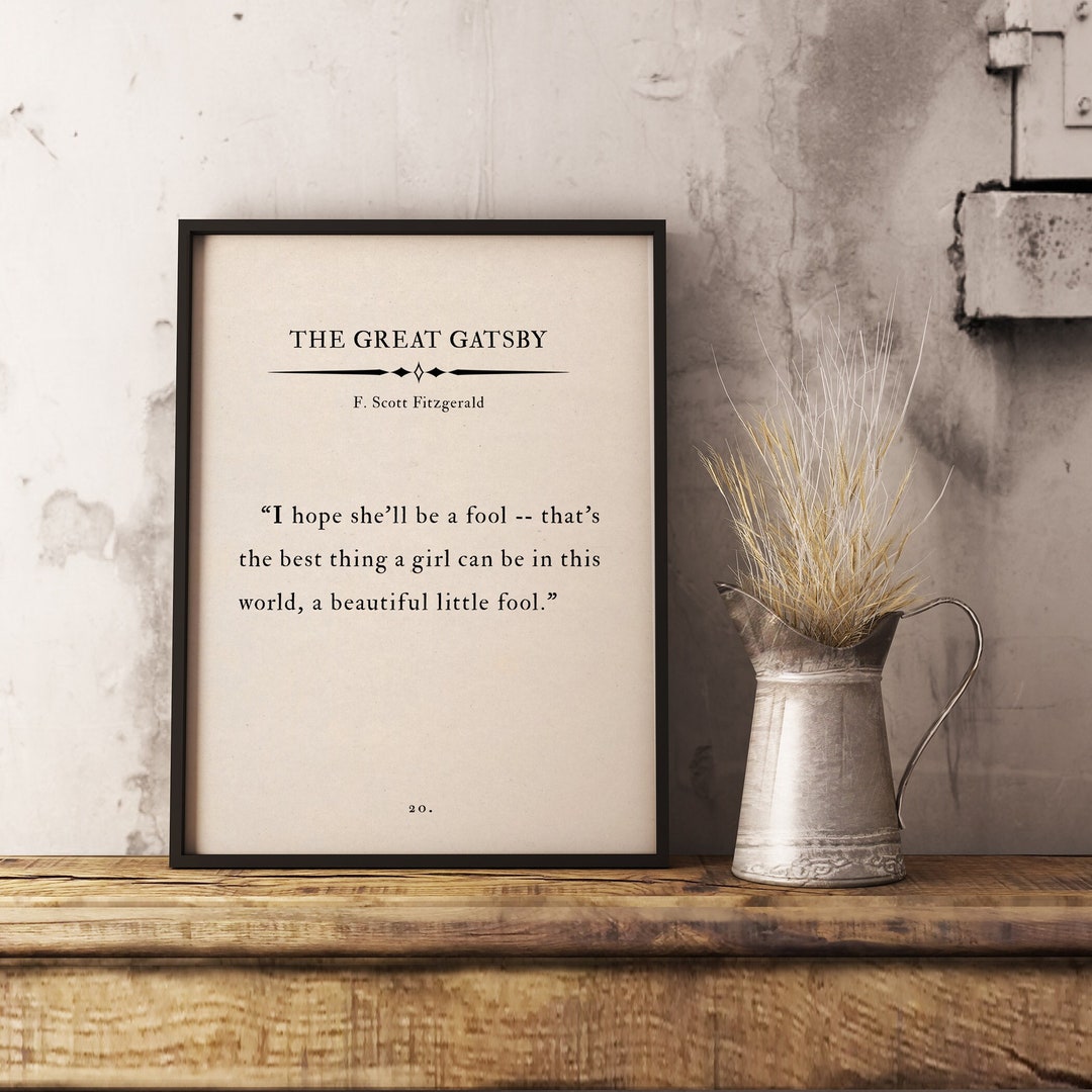 The Great Gatsby Quote Print - Inspirational Wall Art From Francis ...