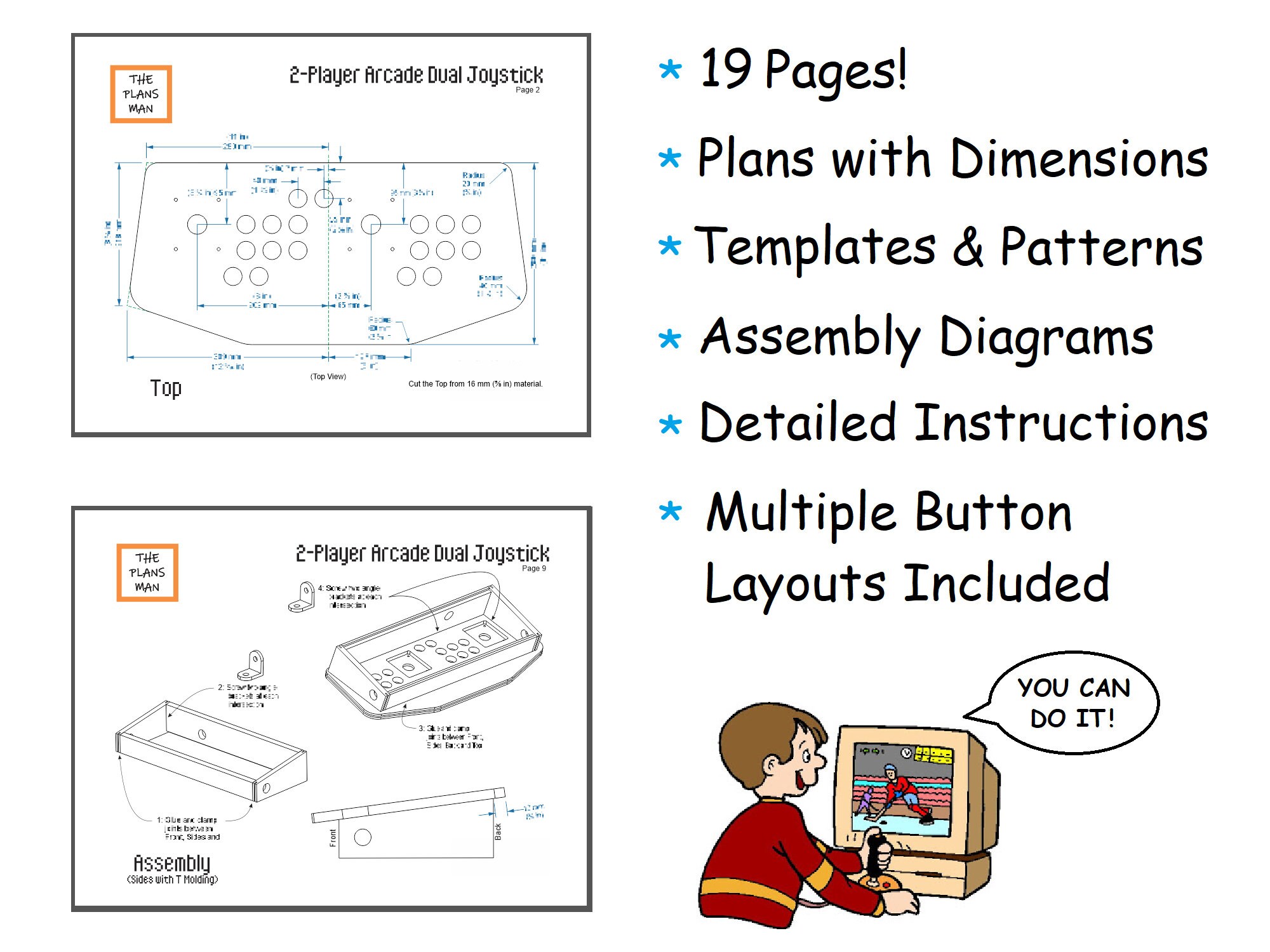 DIY Controller Stick Plans for MAME Arcade Cabinet, Build Your Own X ...