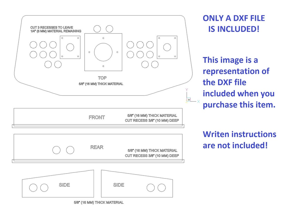 DXF File for X Arcade Tankstick Joystick Clone, Build Your Own DIY MAME ...