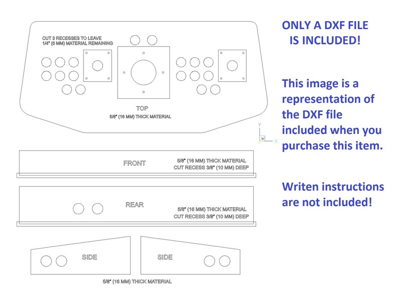 DXF File for X Arcade Tankstick Joystick Clone, Build Your Own DIY MAME ...