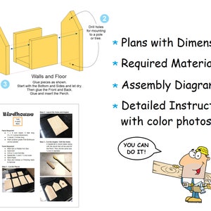 Simple Bird House Plans & Instructions, Super Easy DIY Nature Project ...