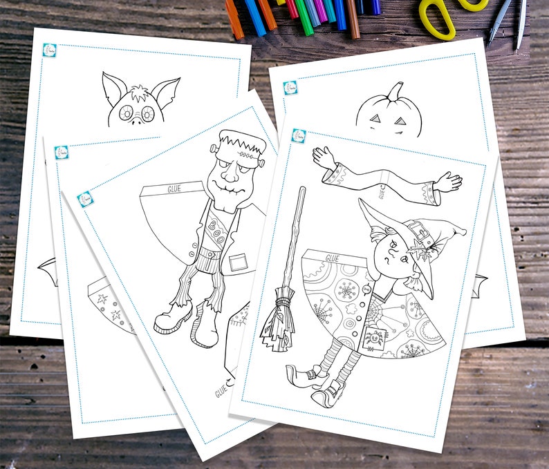 Halloween Paper Dolls Coloring Pages. Halloween Activities Printable ...