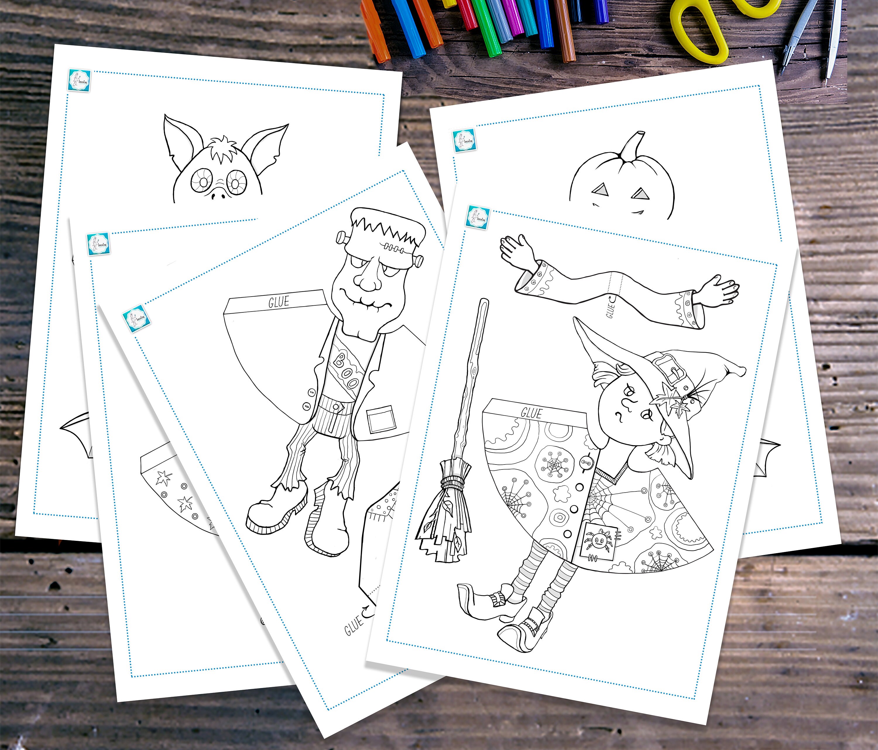 Halloween Paper Dolls Coloring Pages. Halloween Activities Printable ...