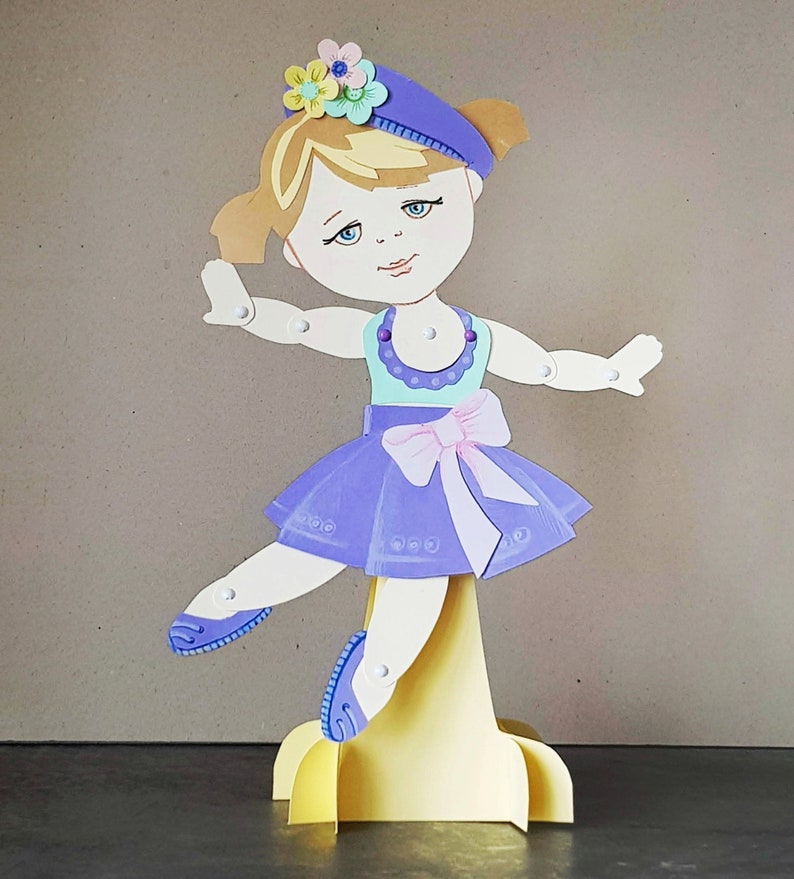 Articulated Paper Doll Printable Jointed Paper Dolls Template Dress