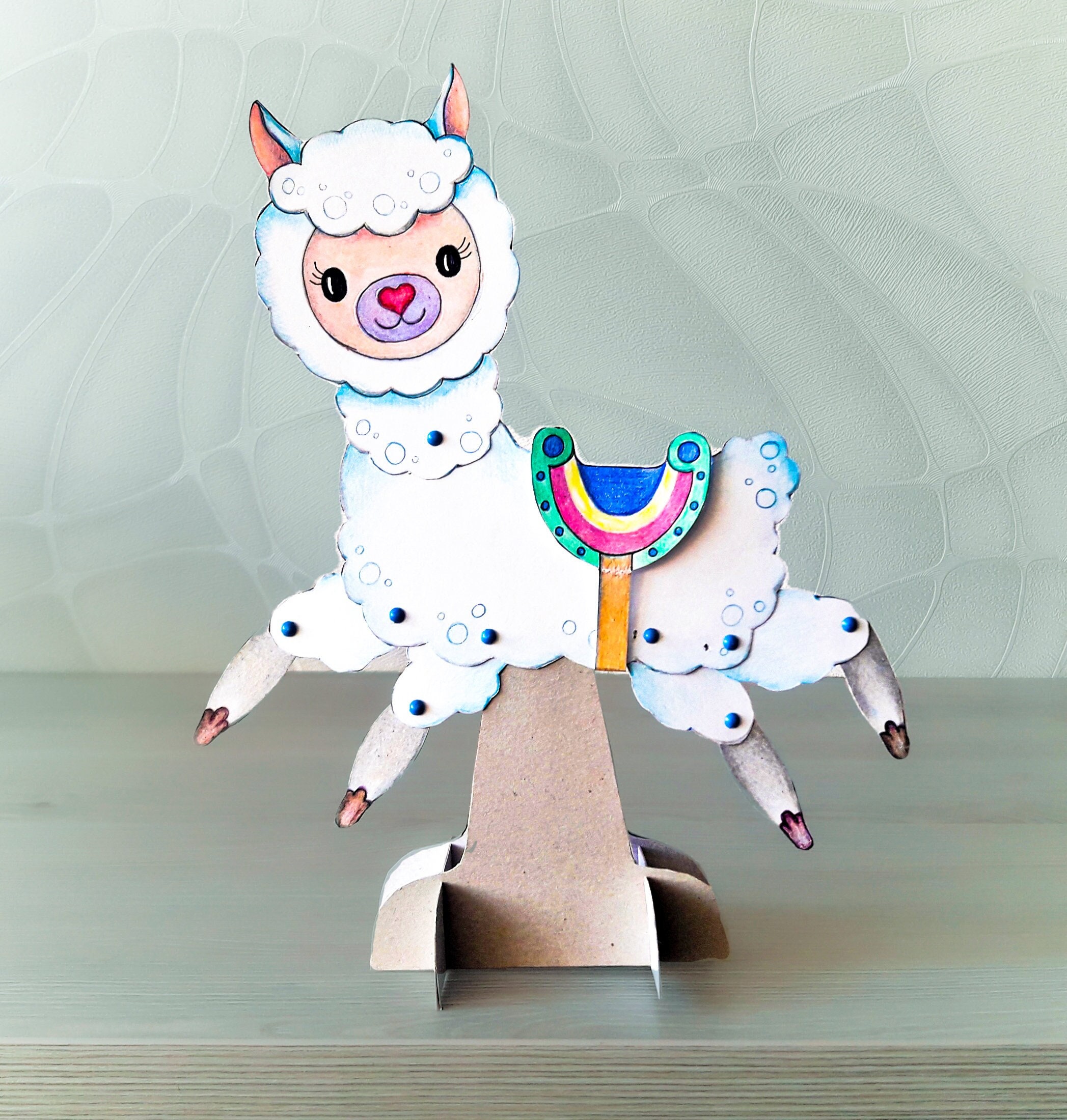 Baby Llama Printable. Articulated Paper Doll With Doll Stand. Digital ...