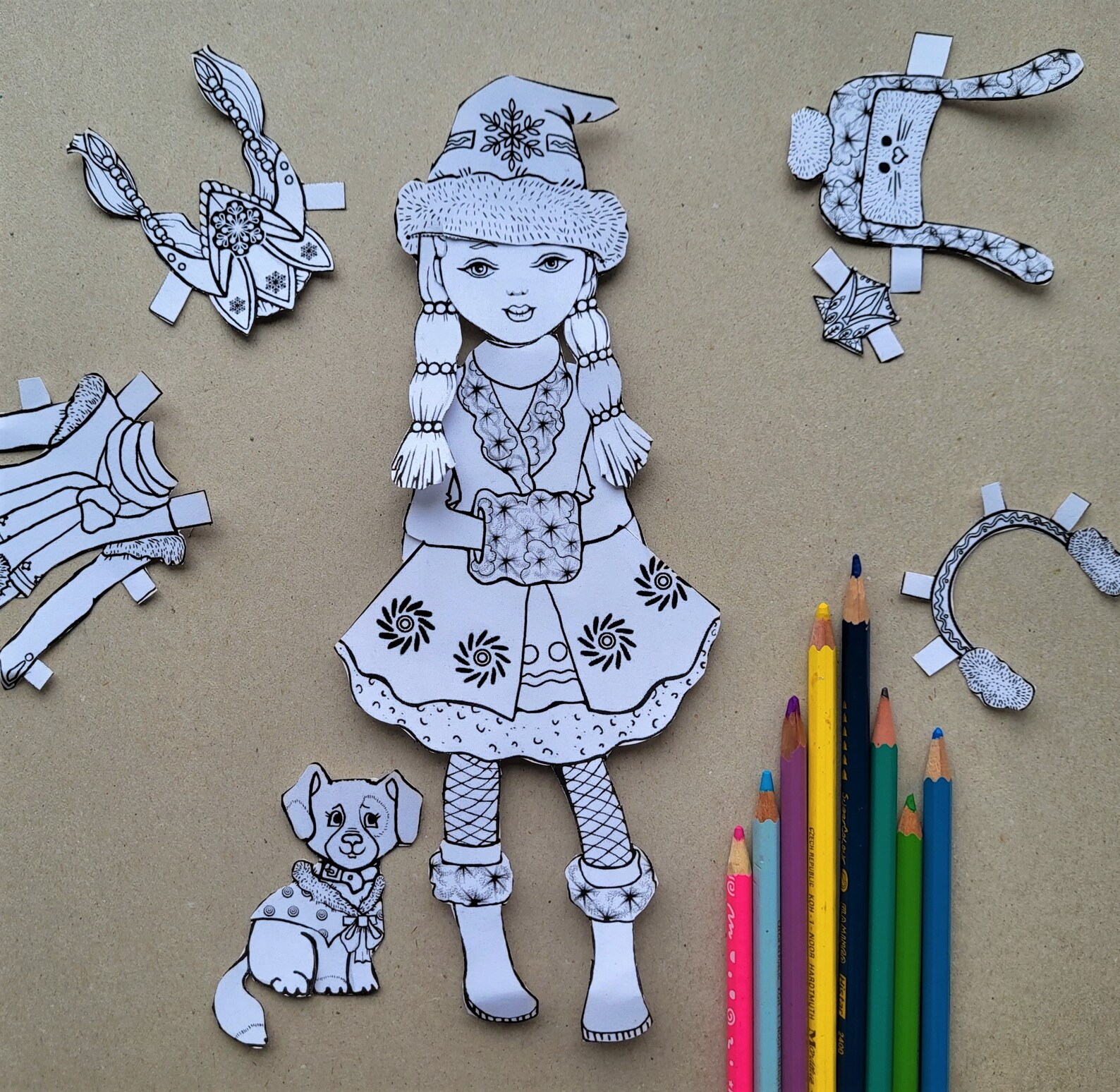 Ice Princess Paper Doll Coloring Pages (digital Download) - Etsy