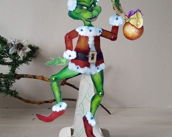 Grinch Paper Doll - Etsy