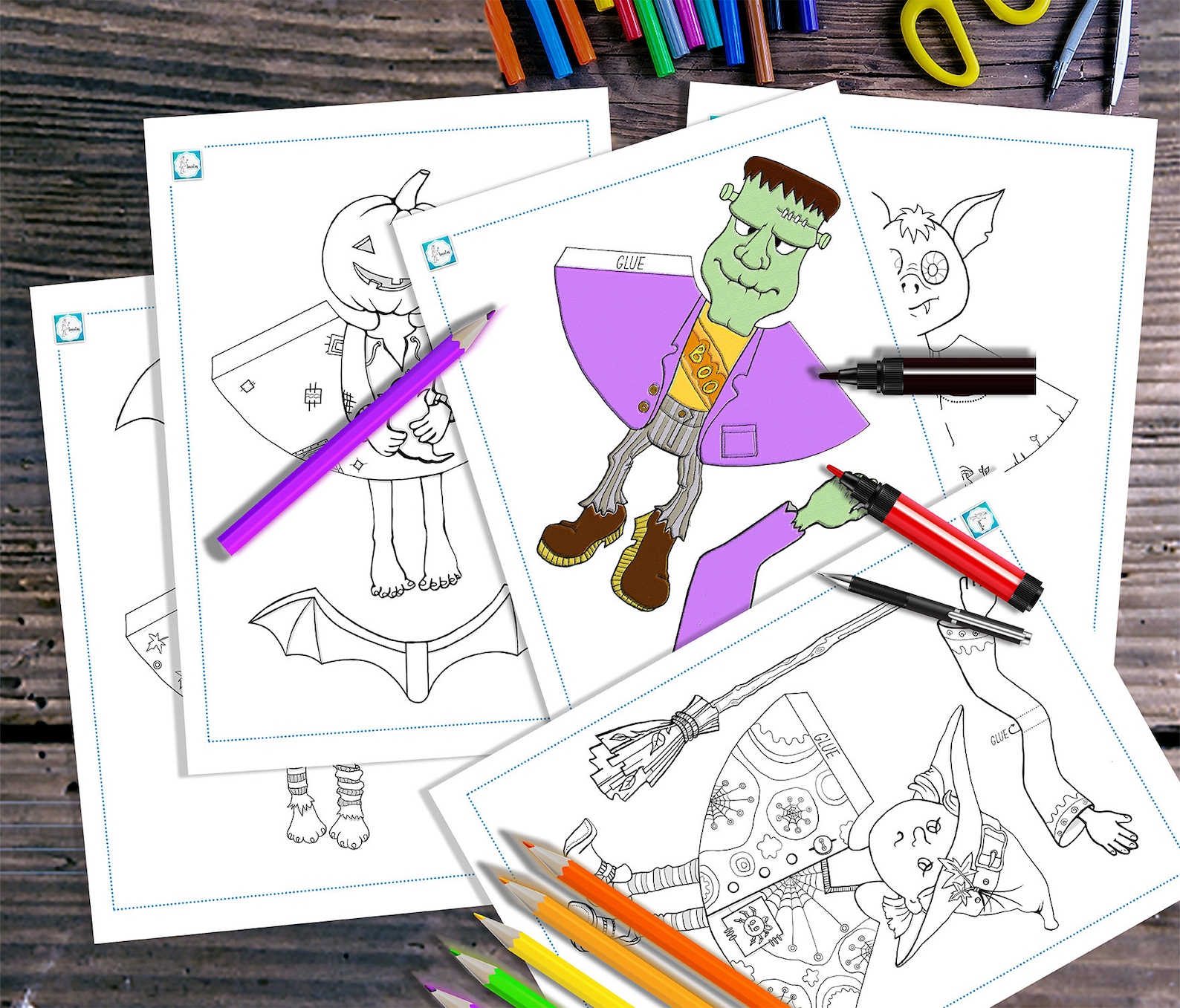Halloween Paper Dolls Coloring Pages. Halloween Activities Printable ...
