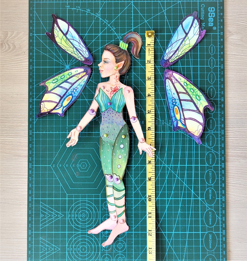 Printable Fairy Paper Doll. DIY Articulated Paper Doll With Doll Stand ...
