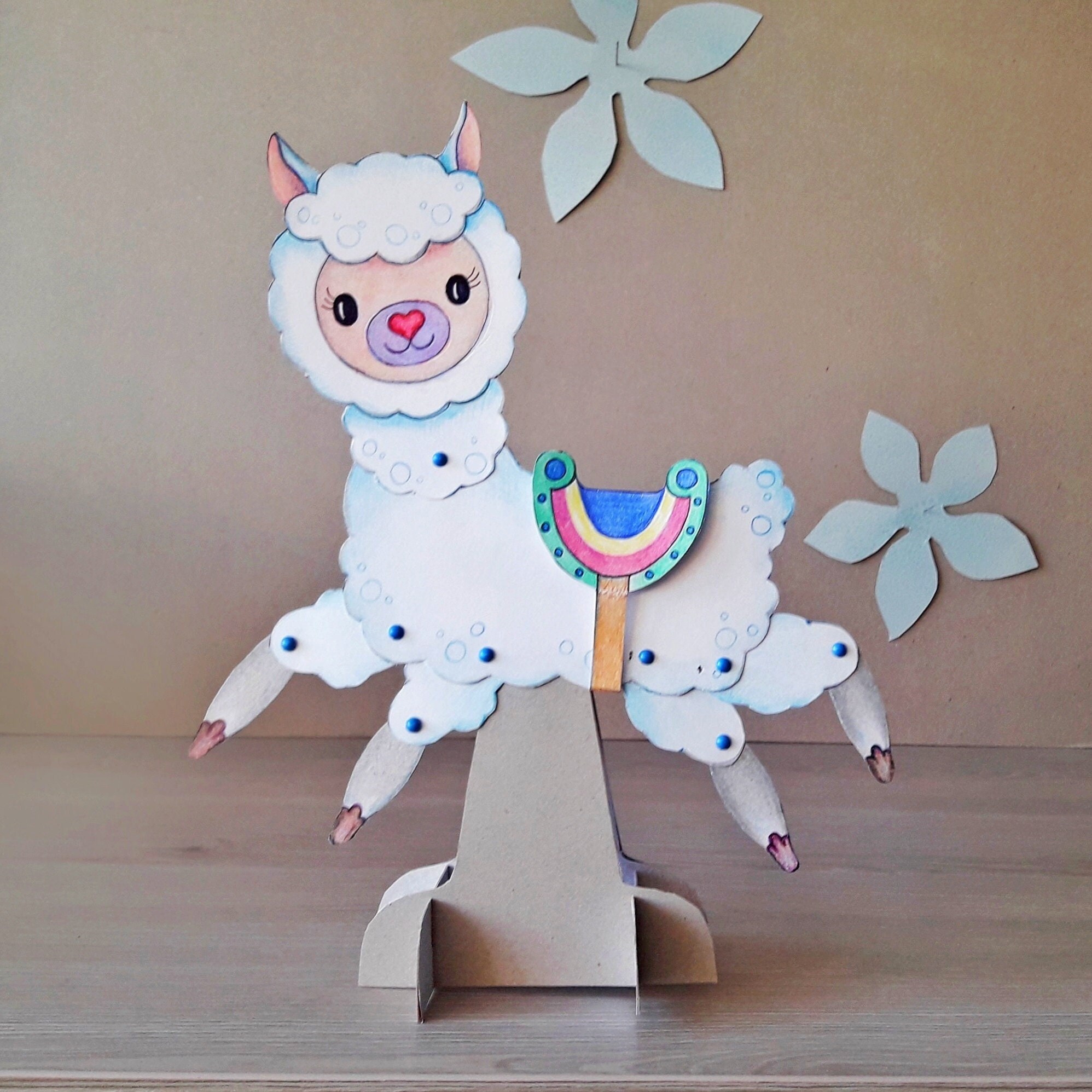 Baby Llama Printable. Articulated Paper Doll With Doll Stand. Digital ...