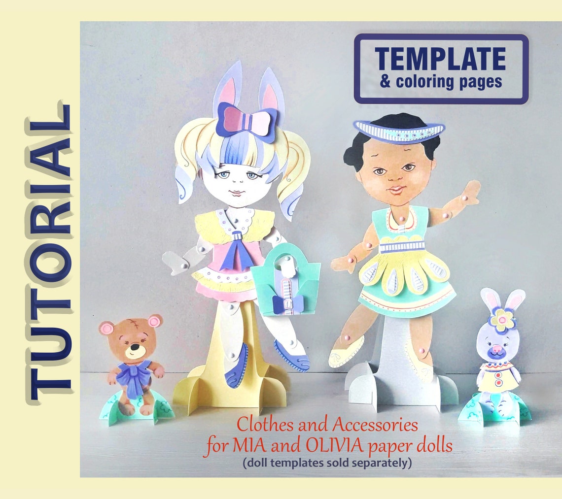 Paper Doll Clothes Templates Coloring Pages PDF Dress up Doll Printable ...