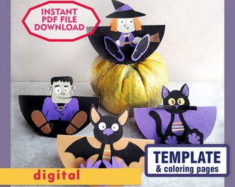DIY Halloween Decoration Paper Doll Skeleton Bat Lady Bats - Etsy