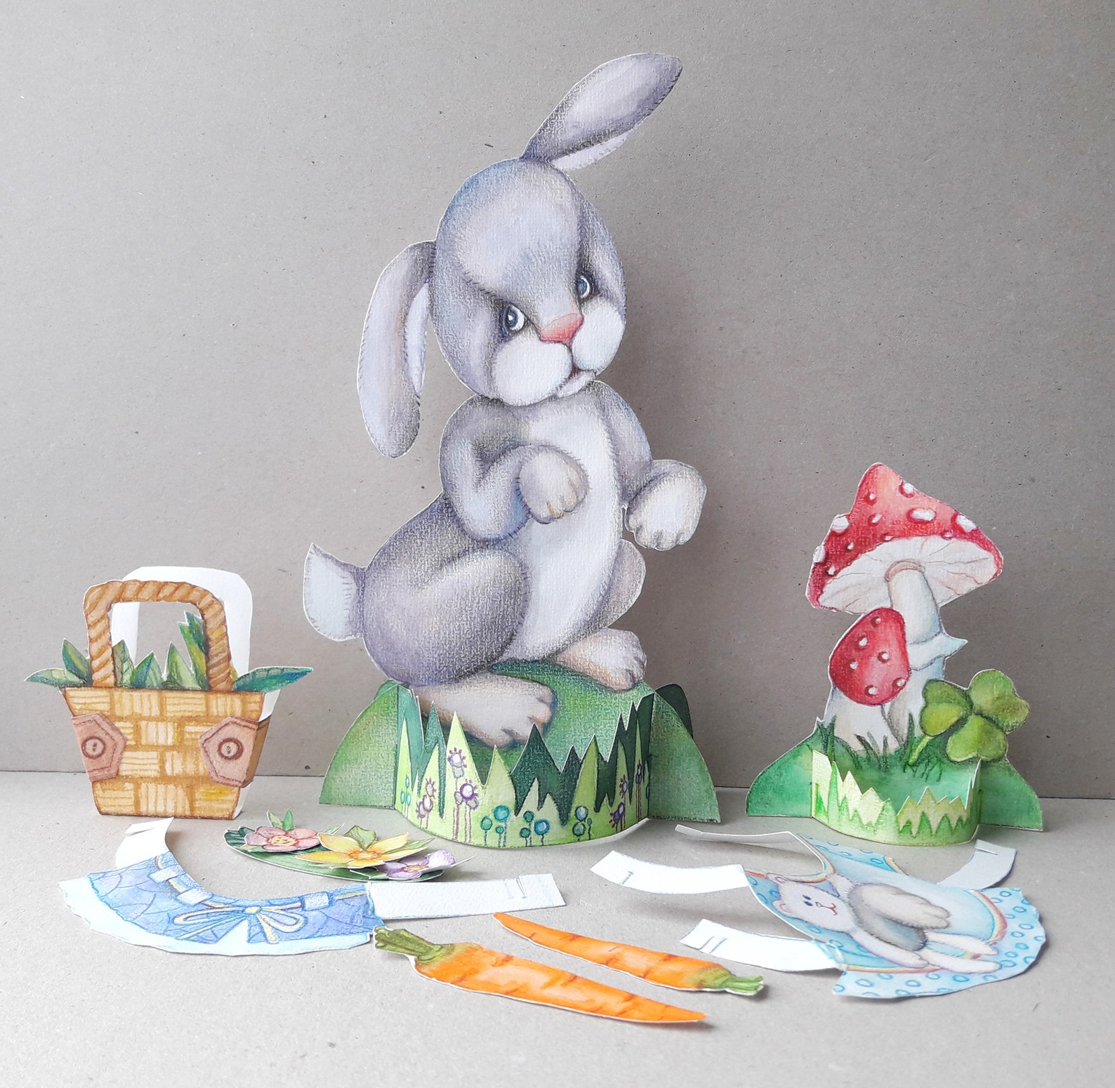 Easter Bunny Printable. Rabbit Paper Doll. Dress up Activity. Easter ...